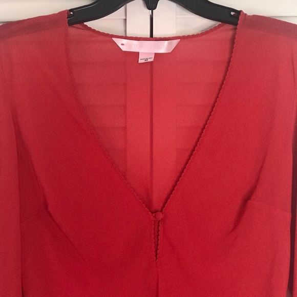 Victoria's Secret | Tops | Victorias Secret Sheer Red Top | Poshmark